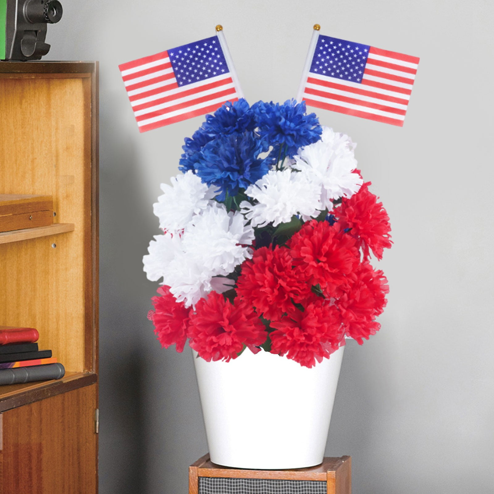 4 Of July Garden Artificial Fake Flowers for Outdoor Outside Decor ...