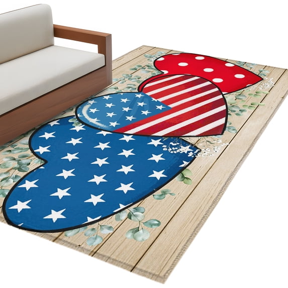 4 of July Kitchen Runner Rug 2.7x5 Washable Runners for Hallway Non ...