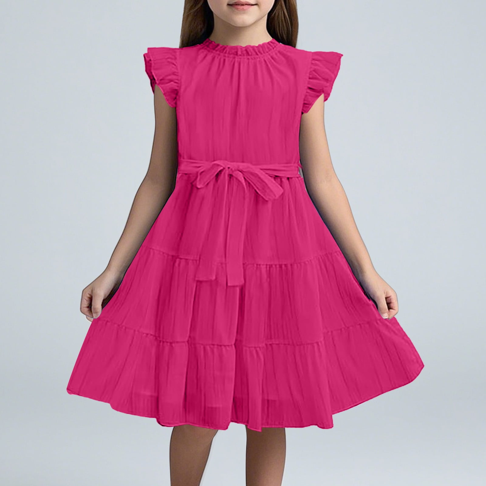 4/July Red Dress for Girls Size 14-16 Short Girls' Dresses Ruffle ...