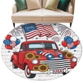 4 of July Round Rug 7ft Washable Circle Rugs Non Slip American Flag ...