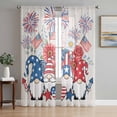 4 of July Semi Sheer Curtains 84 Inch Length 2 Panels Set, American ...