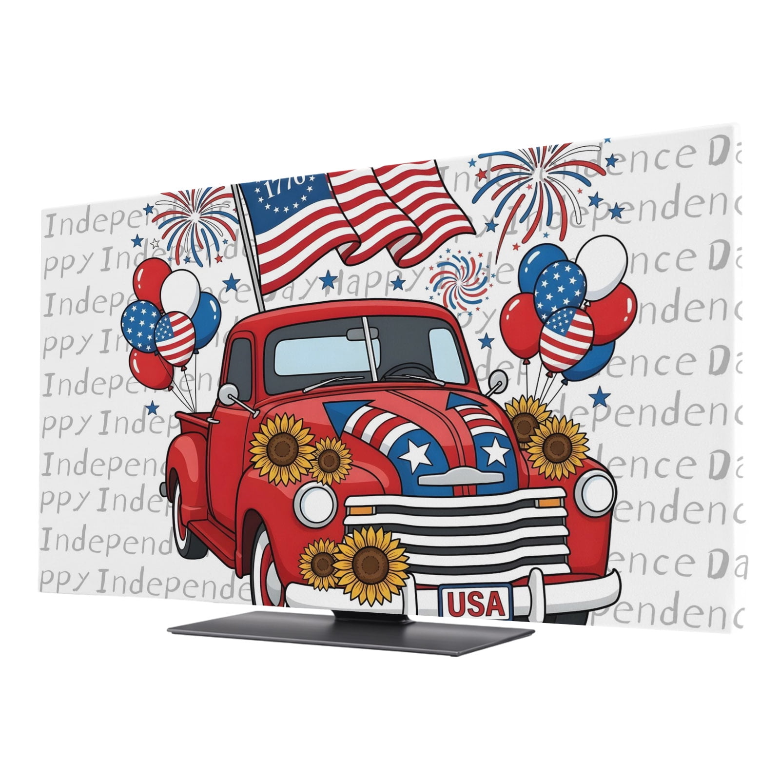 4 of July TV Cover for 43 Inch Screen,Stretch Fabric Dustproof TV ...