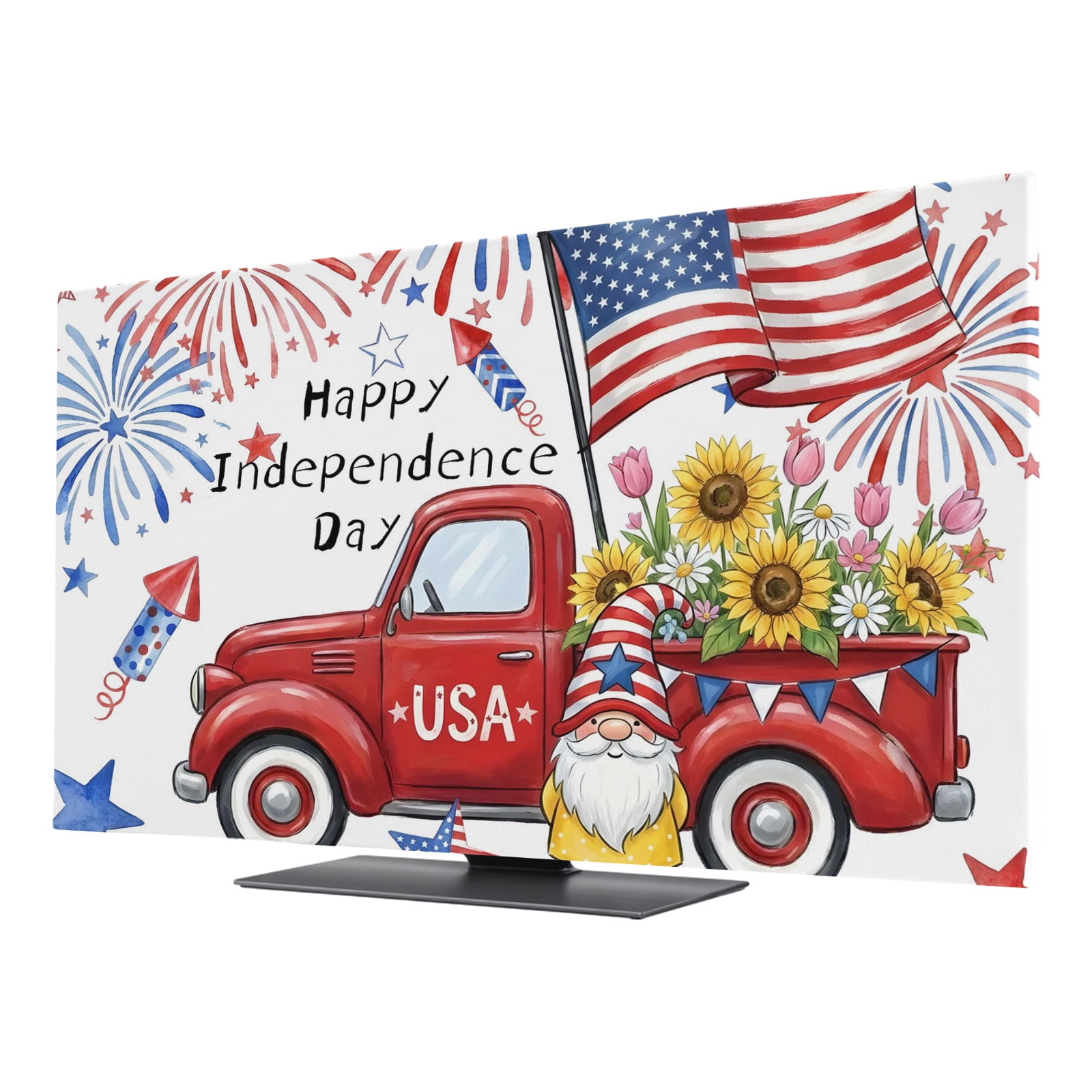 4 of July TV Cover for 50 Inch Screen,Stretch Fabric Dustproof TV ...