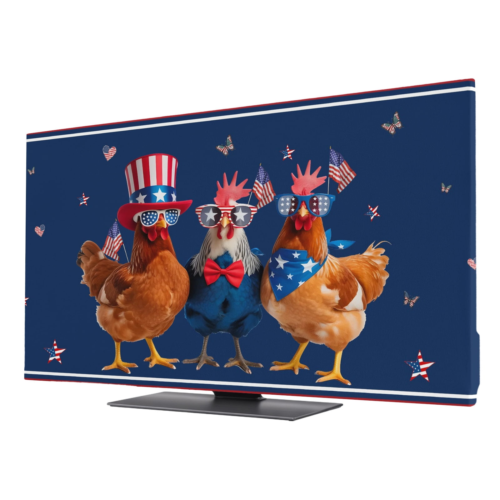 4 of July TV Cover for 55 Inch Screen,Stretch Fabric Dustproof TV ...