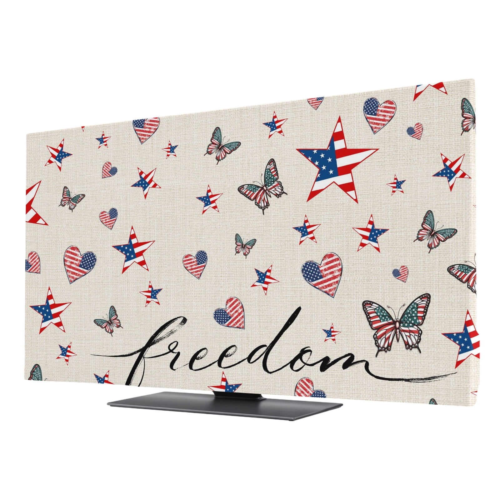 4 of July TV Cover for 65 Inch Screen,Stretch Fabric Dustproof TV ...