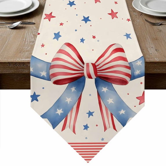 4 of July Table Runner Linen Burlap Table Runner 72 Inches Long ...