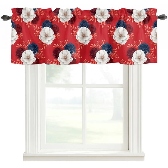 4 of July Valances for Windows Farmhouse Kitchen Curtains Valances Rod ...