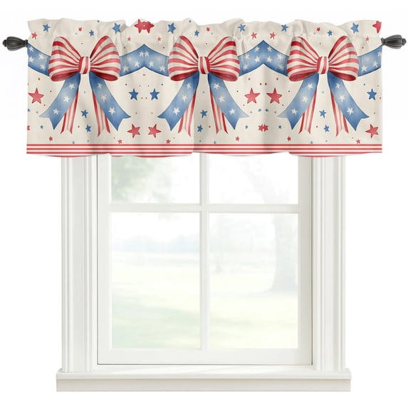 4 of July Valances for Windows Farmhouse Kitchen Curtains Valances Rod ...