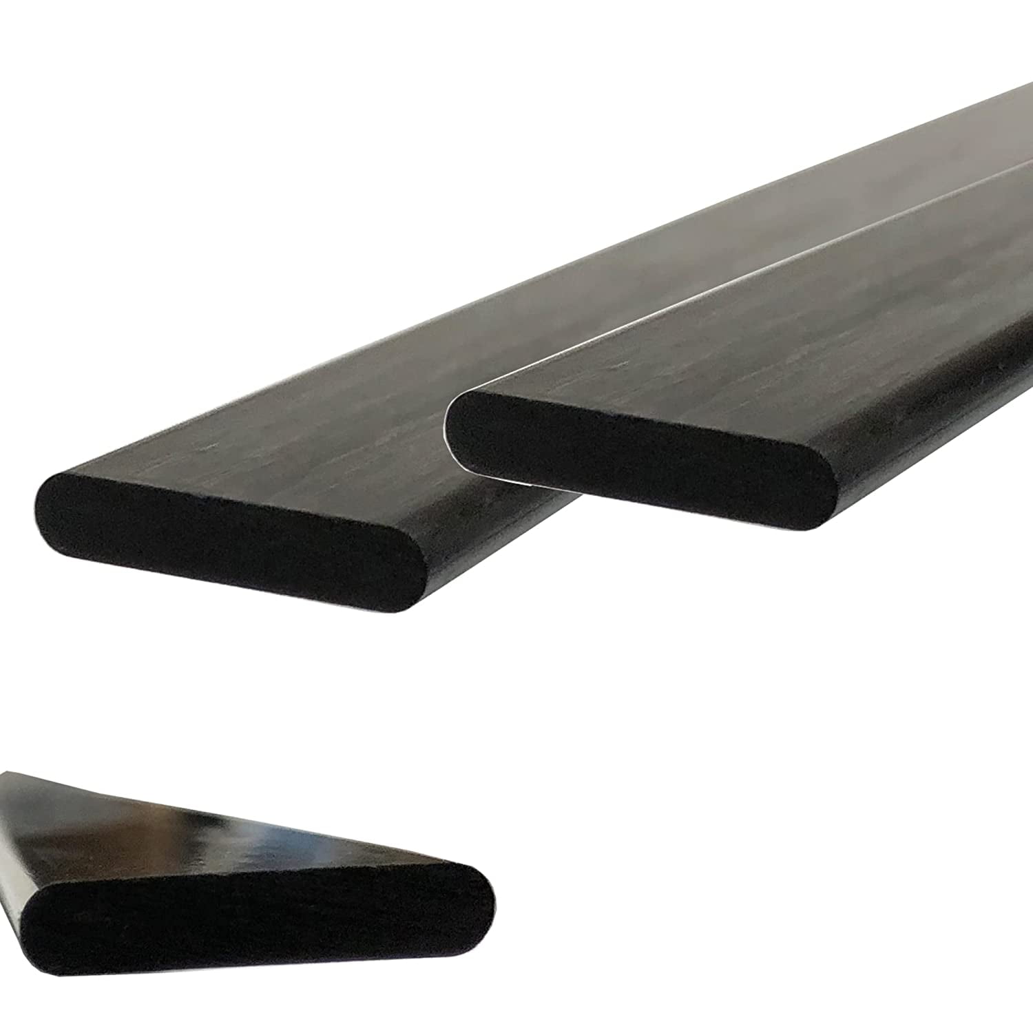 (4) KARBXON - PULTRUDED Carbon Fiber - 6mm X 2mm X 1000mm - Black Flat ...