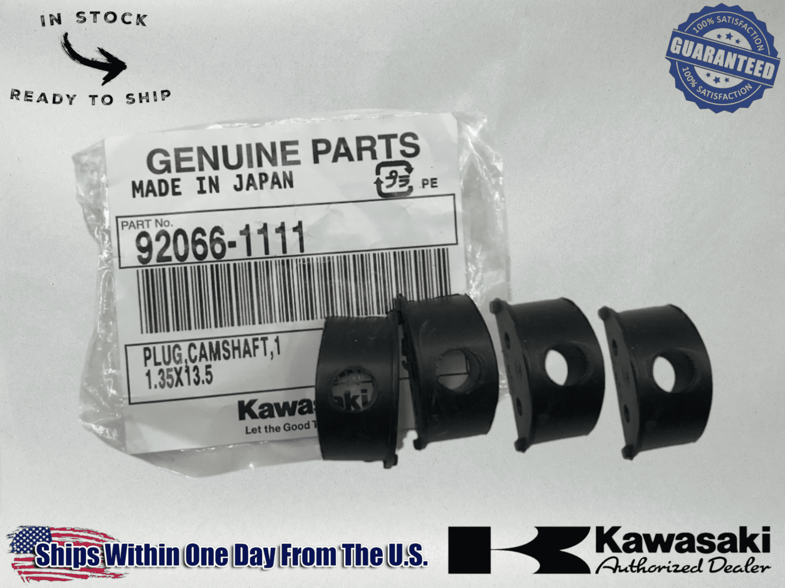 4 Kawasaki Genuine OEM Authentic valve cover Cam End Cap Oil Seals ...