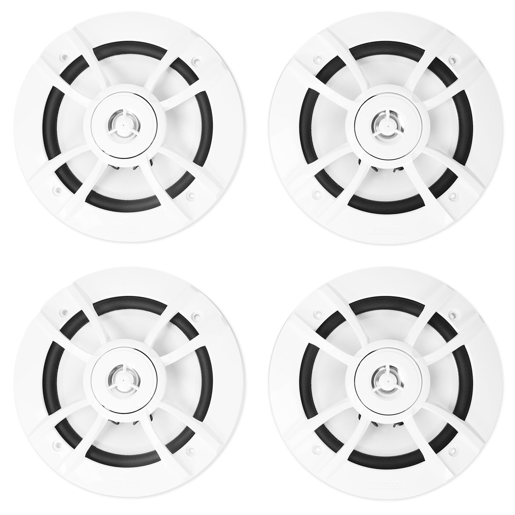 (4) Kenwood KFC-1633MRW 200w 6.5" 2-Way 4-Ohm Marine Boat Waterproof ...