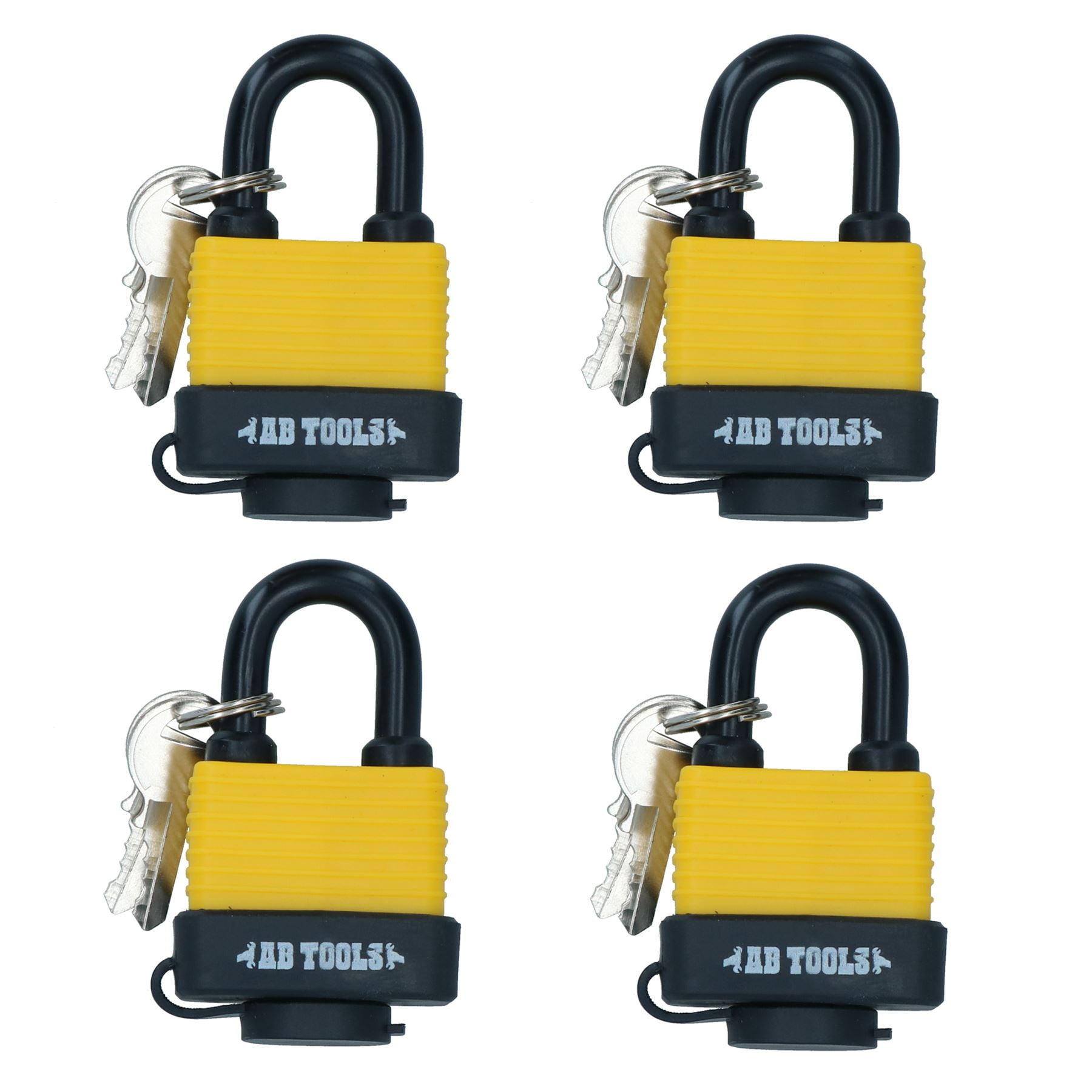 4 Keyed Alike 40mm Water Resistant Waterproof Padlocks 4 Locks 8 Keys ...