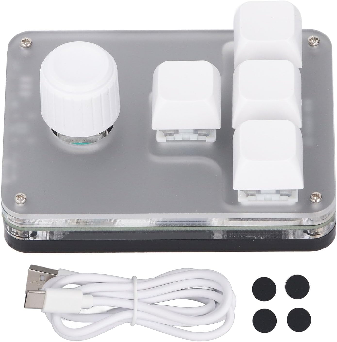 4 Keys Mini Mechanical Gaming Keyboard with Blue Switch RGB Light 1 ...