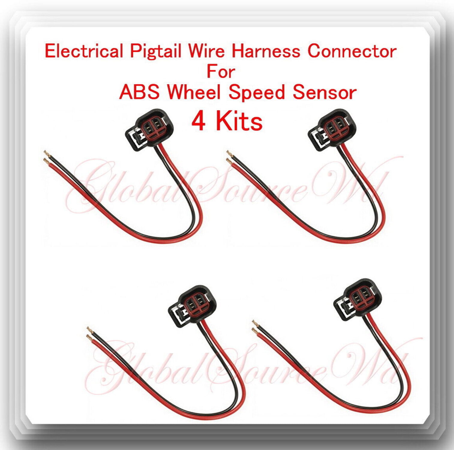 4 Kit Electrical Connector For ABS Wheel Speed Sensor ALS2059/ALS2064 ...