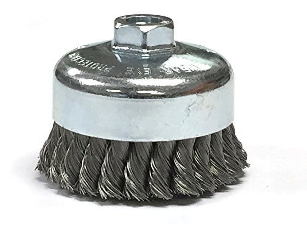 4" Knot Wire Cup Brush for Narrow Holes Derusting Paint Removal Deburring Ferrous Metals ...