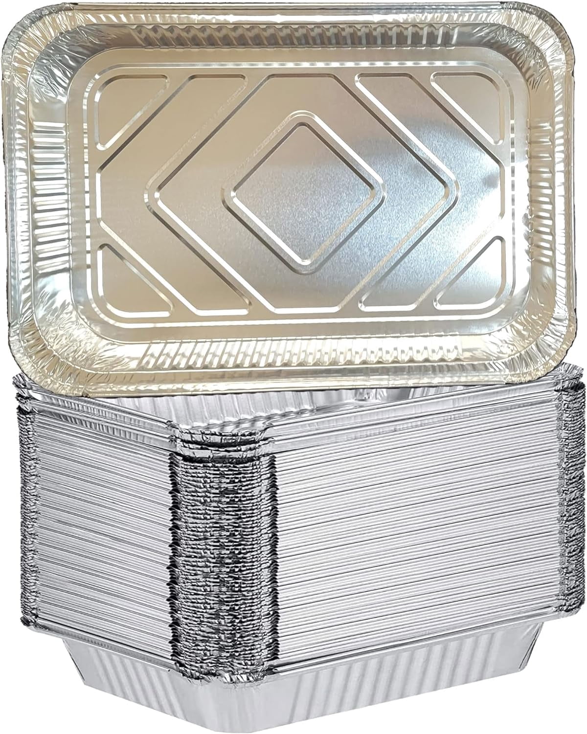 4 LB Aluminum Pans, 12 x 8 x 1.7” Trays, Pans for Baking, Roasting ...