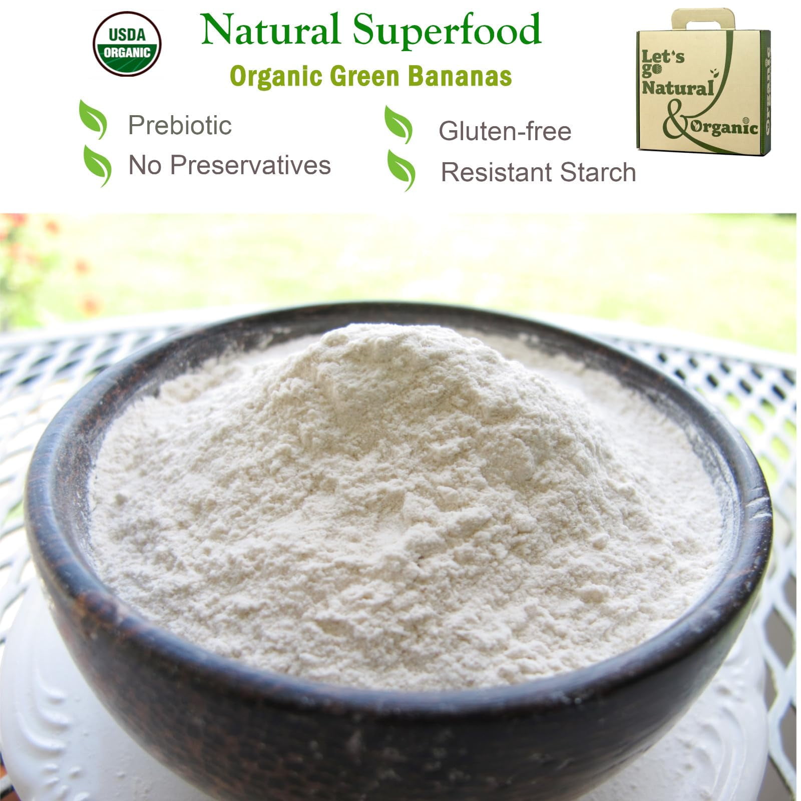 4 LB Organic SCH4 Green Banana Powder - Superfood Prebiotic Resistant ...