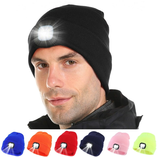 4 LED 4 Modes Unisex Beanie Hat with The Light Gifts for Men Dad Father ...