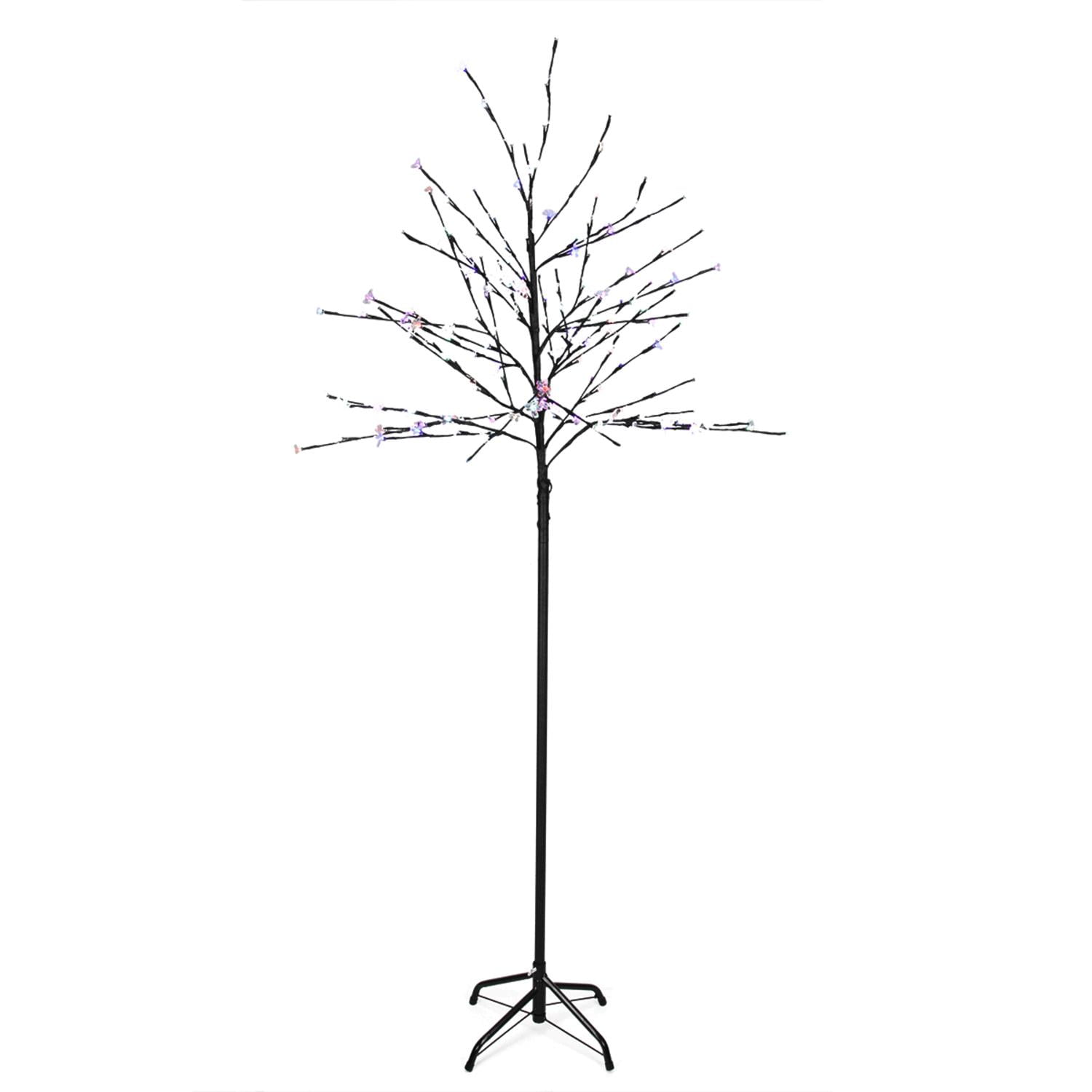 4' LED Lighted Cherry Blossom Flower Tree - Multi Color-Changing Lights ...