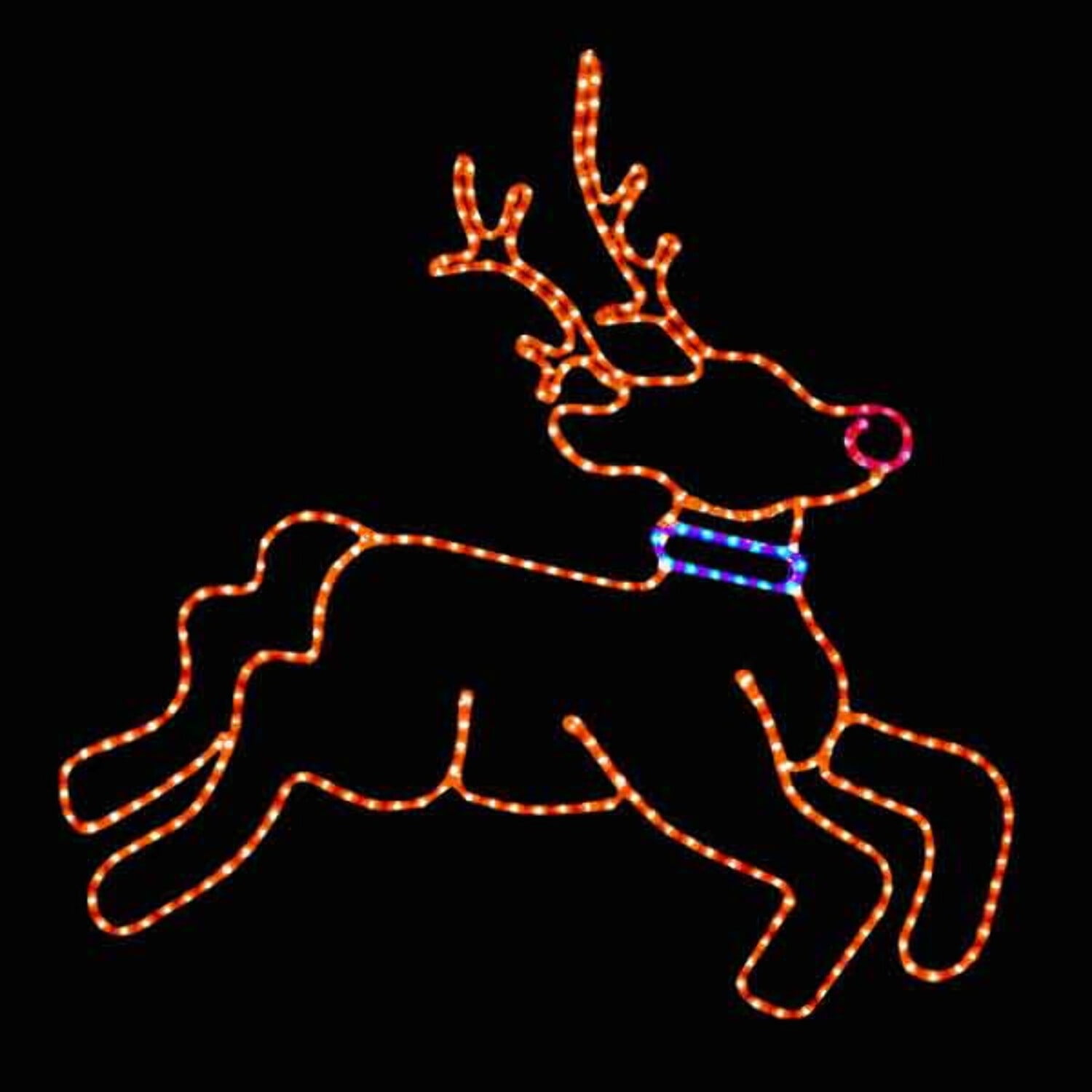 4' LED Rope Light Rudolph The Red Nose Reindeer Silhouette Motif ...