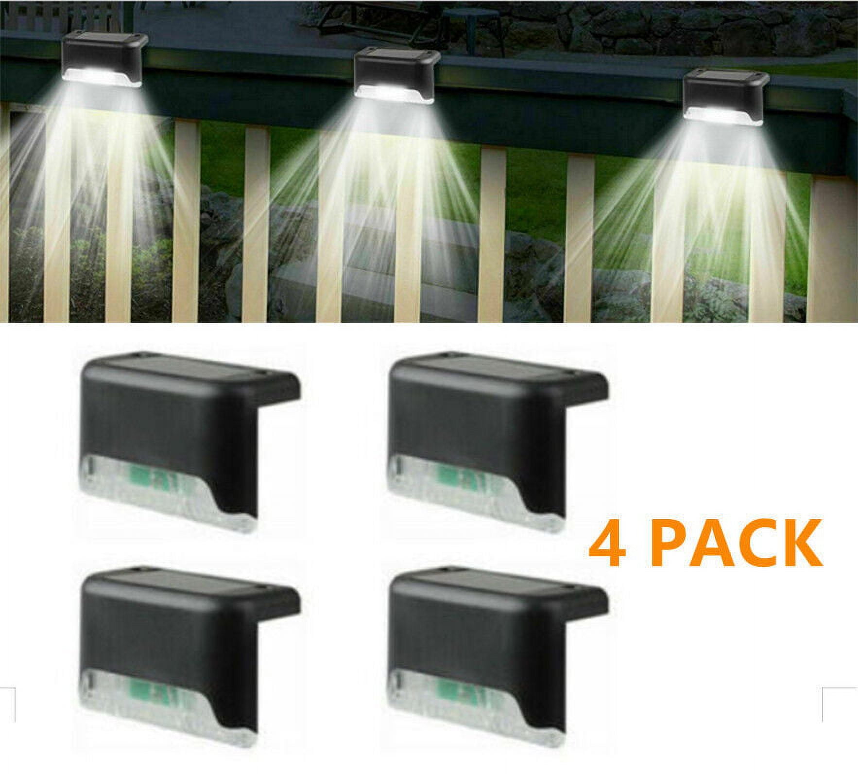 4 LED Solar Deck Lights Waterproof Led Solar lights for Railing Deck ...