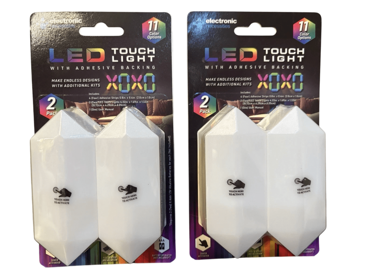 4 LED Touch Lights With Adhesive Backing 11 Color Options New Make ...