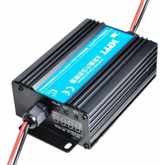 4 LEDs MPPT Boost Solar Charge Controller Panel 300W Regulator 24V-72V ...