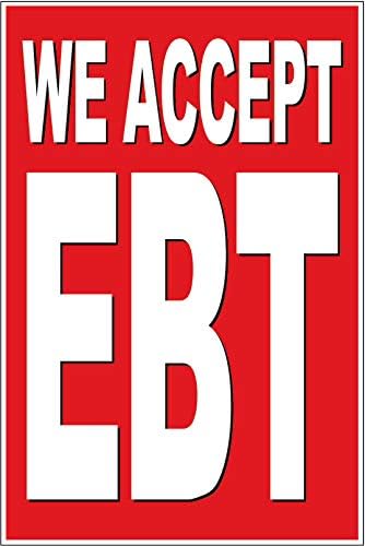 4 LESS CO 24x36 WE ACCEPT EBT Poster Retail Business Store Window POP ...