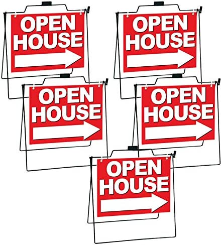 4 LESS CO Realtor A-Frame Metal Stand with 24x18 OPEN HOUSE SIGN - 5 ...
