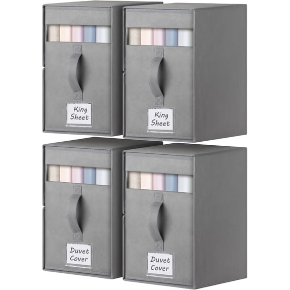 4 Large Bed Sheet Organizers and Storage, ( & Size) Sheet Organizer for ...
