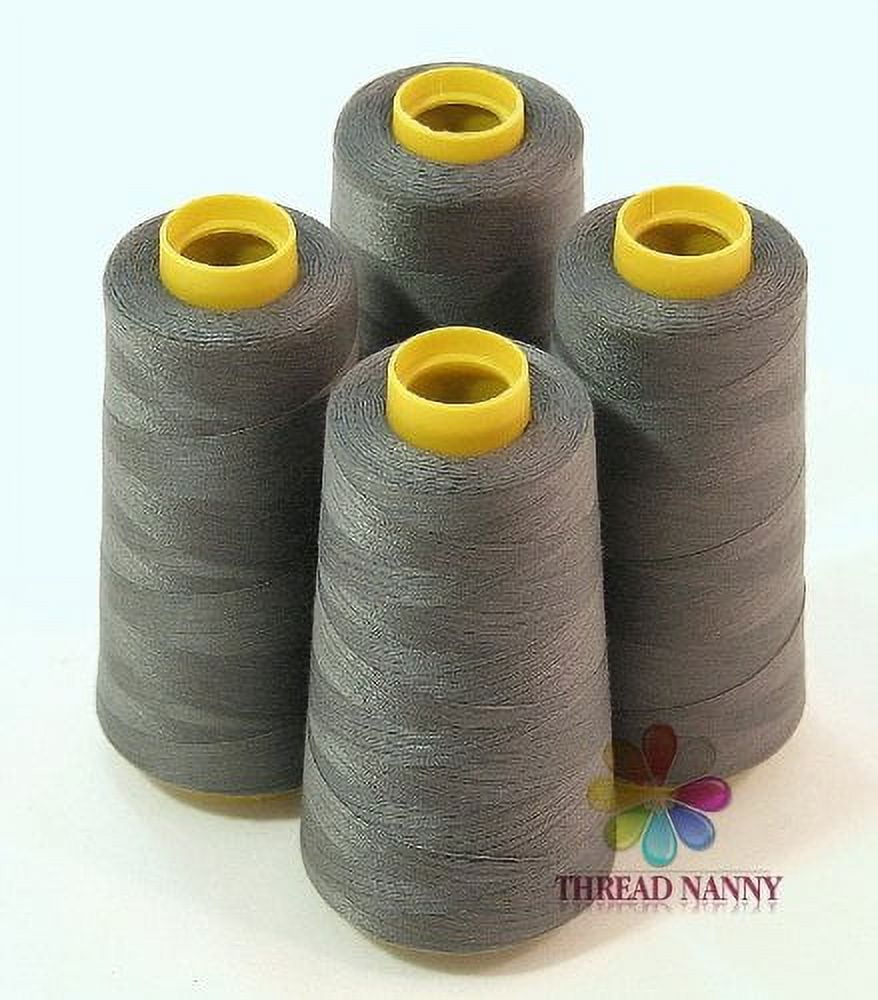 4 Large Cones (3000 Yards Each) of Polyester Threads for Sewing ...
