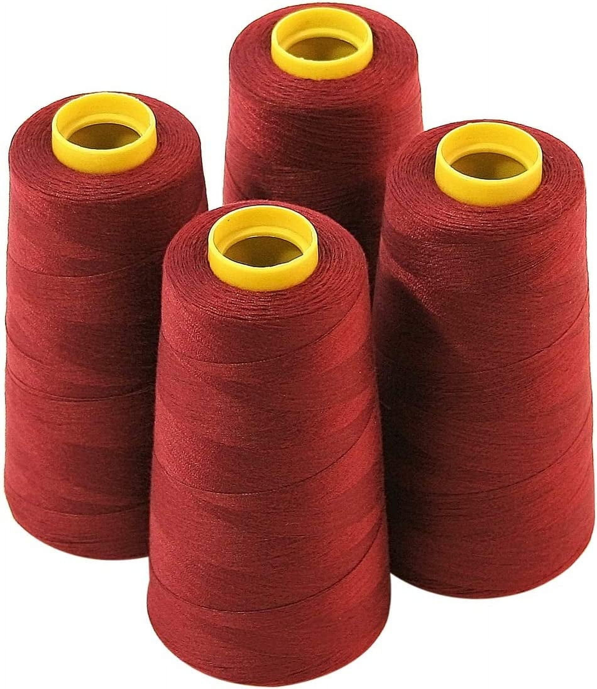 4 Large Cones (3000 Yards Each) of Polyester Threads for Sewing ...