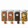4 Large Pop Airtight Food StorContainers Set With Lids 4.2qt/4l Scoop ...