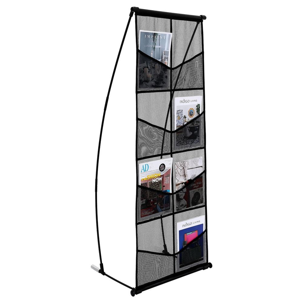 4-Layer 8-pocket mesh literature display rack, floor-to-ceiling ...