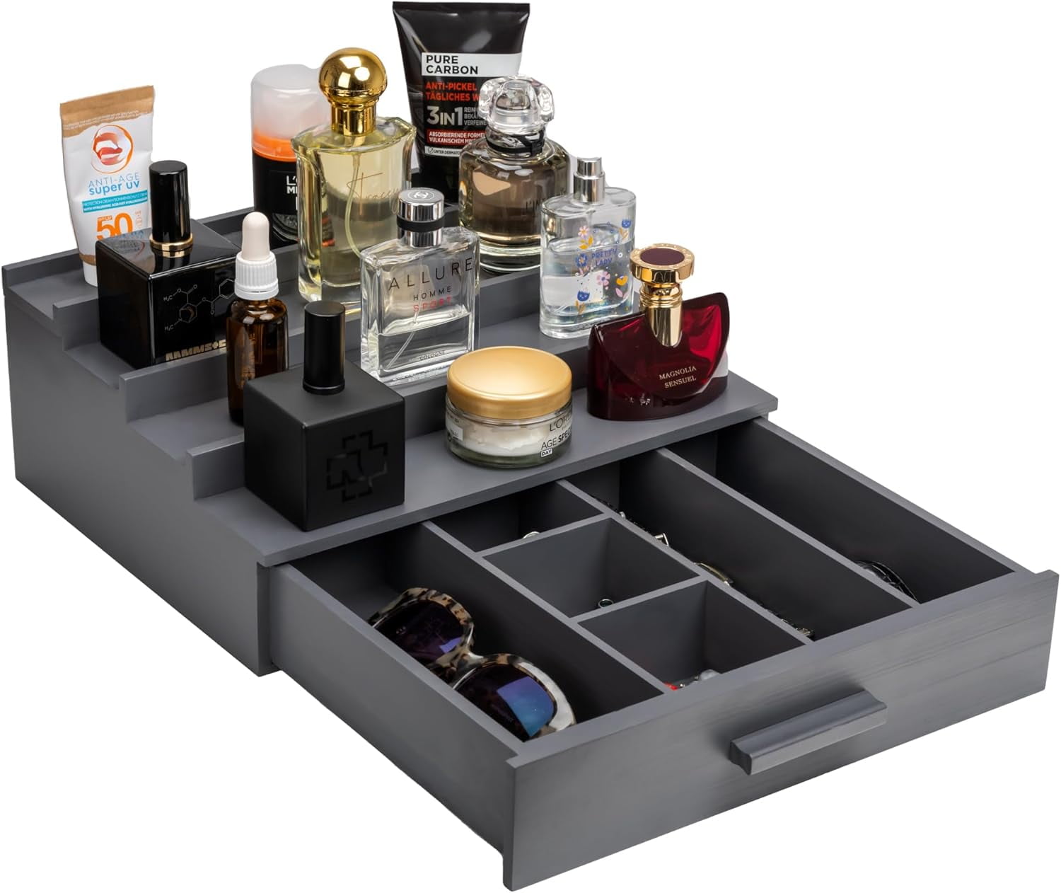 4-Layer Cologne Organizer For Men, Cologne Stand With Hidden ...