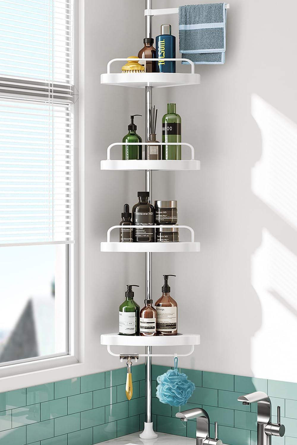 Cfowner Corner Shower Caddy, 3 Tier Corner Shower Shelf Waterproof for ...