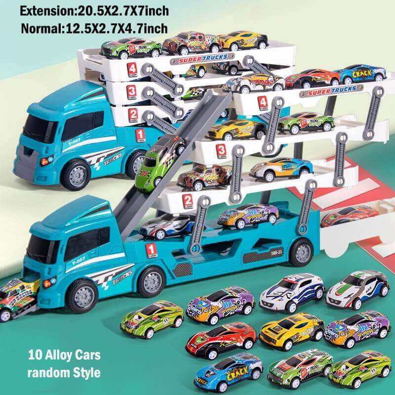 4-Layer Folding Container Truck Toy Car Slide Track for Boys ...