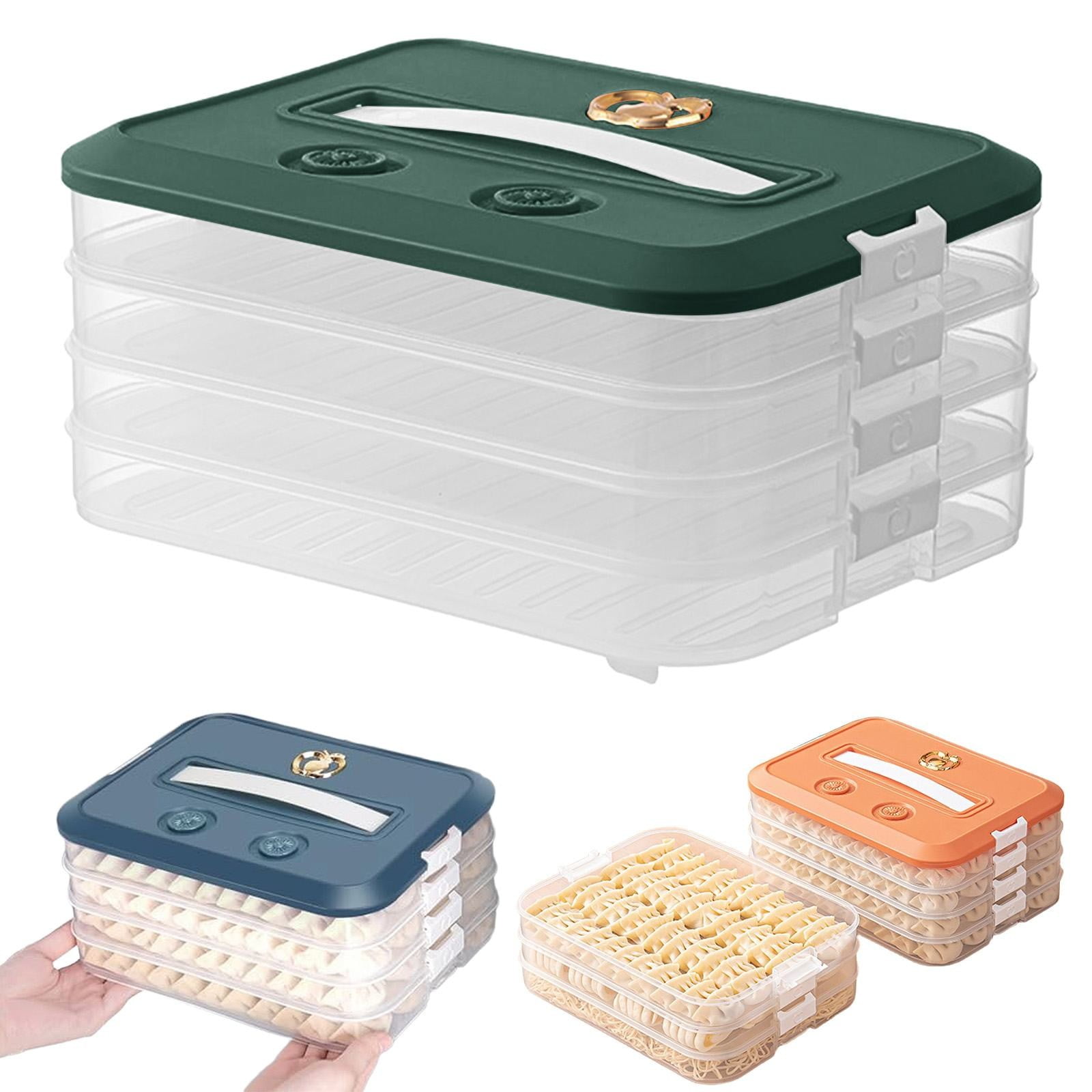 4-Layer Food Storage Container, Stackable Snack Container with Lid ...