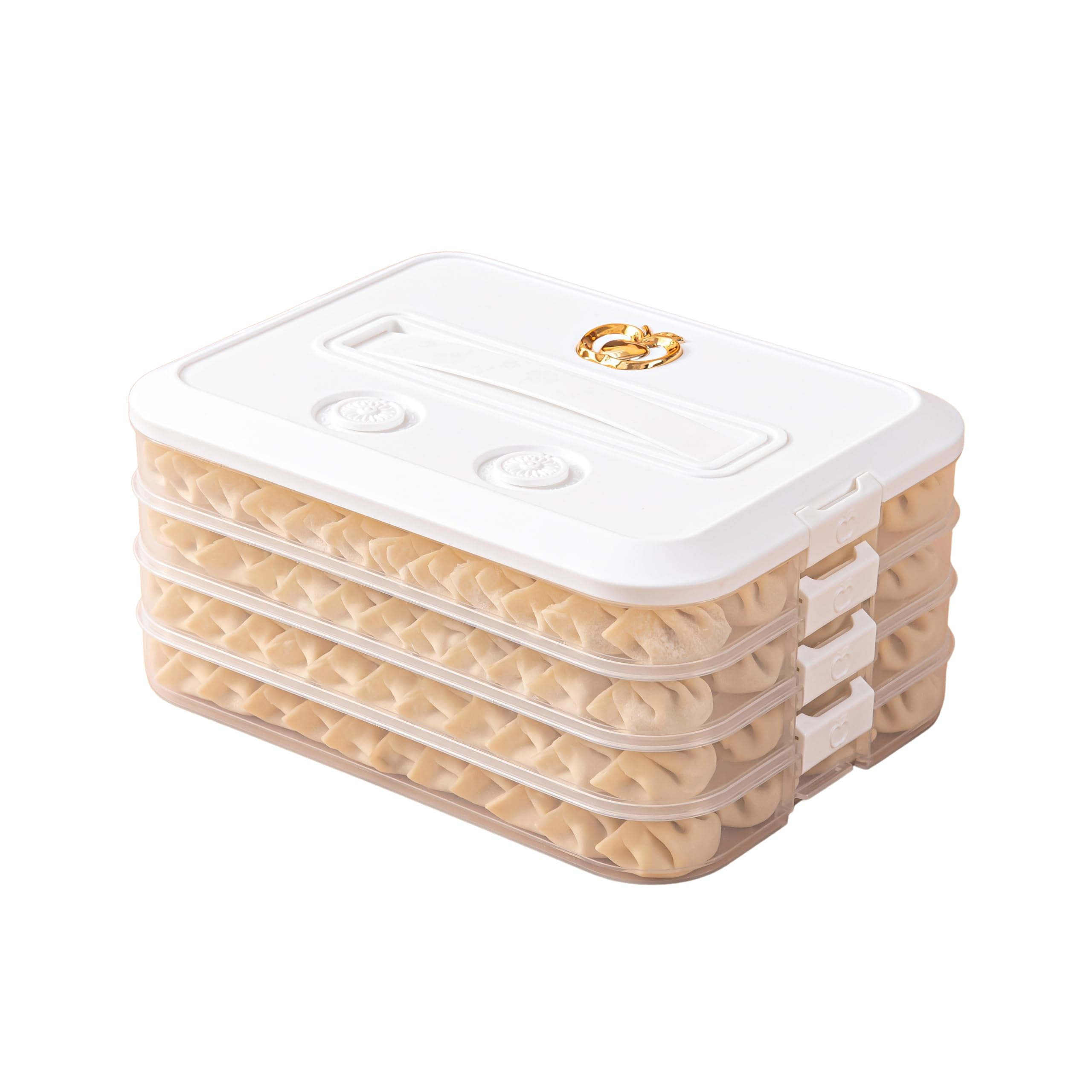 4-Layer Food Storage Container, Stackable Snack Container with Lid ...