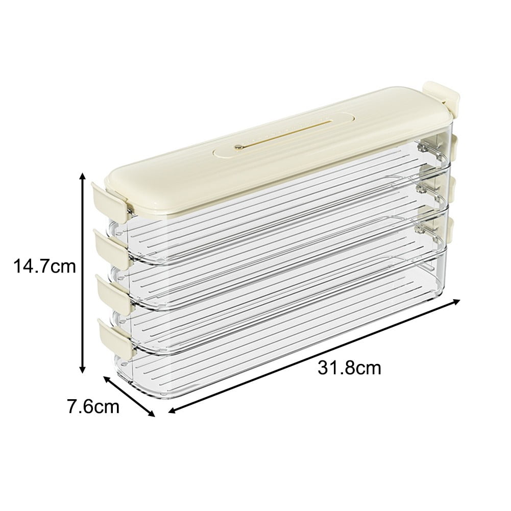 4 Layer Food Storage Containers Kitchen Organizer Dumpling Storage Box ...