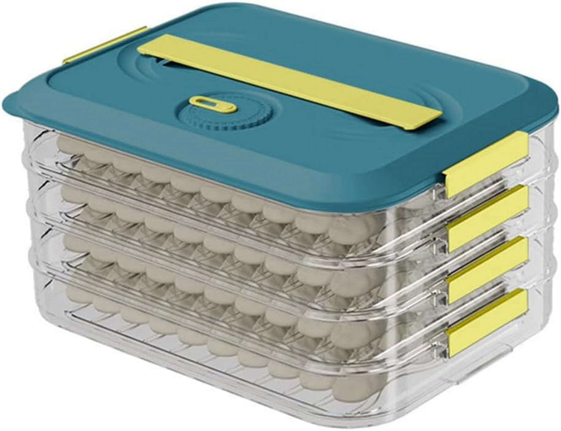 4-Layer Food Storage Containers with Lids, Dumpling Storage Box ...