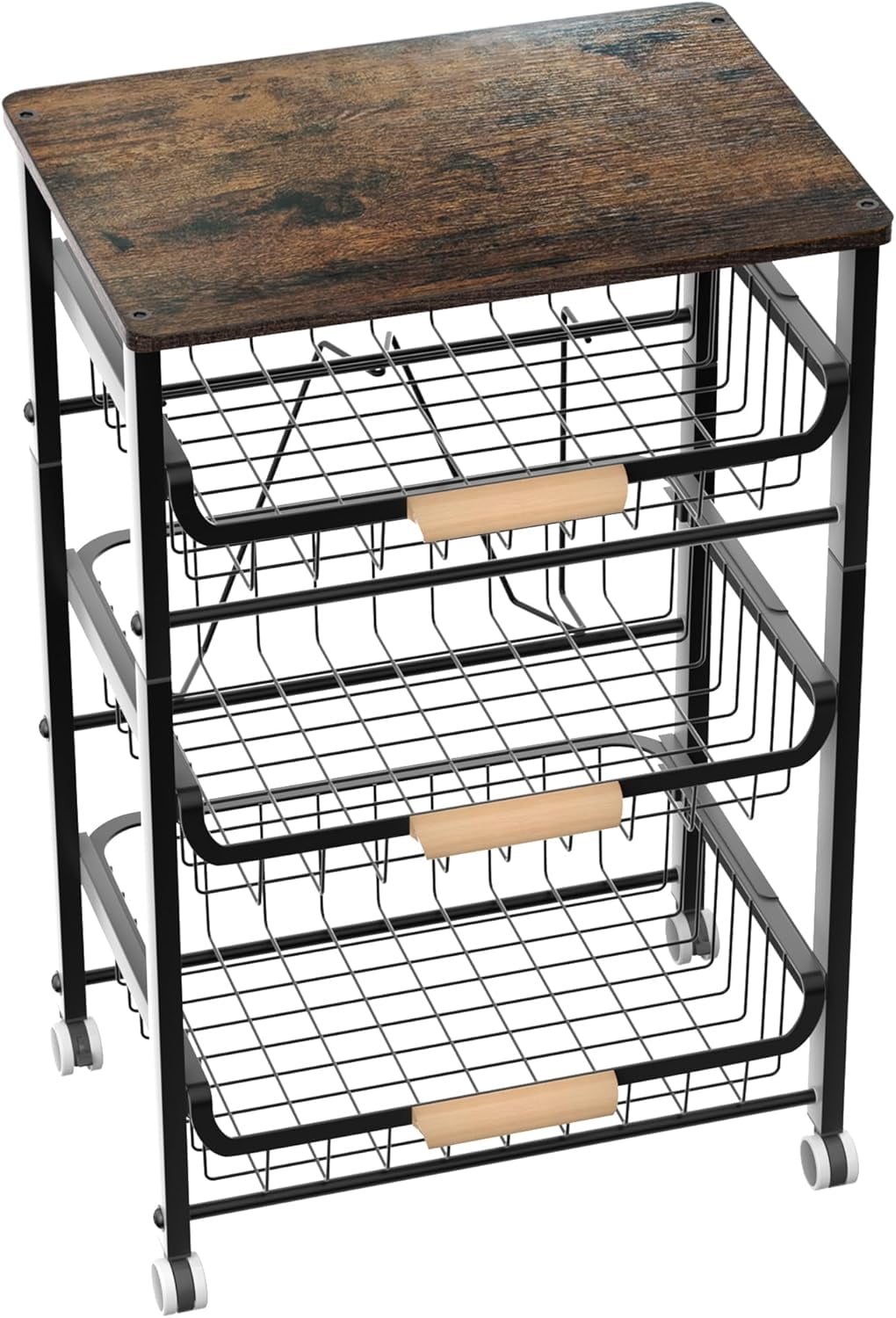 4-Layer Fruit Basket Kitchen Food Organizer and Rack, Stackable Storage ...