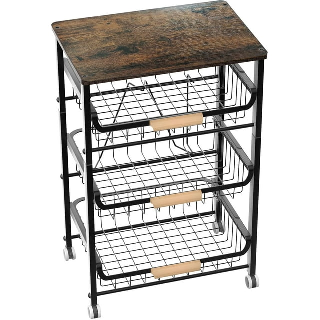 4-Layer Fruit Basket Kitchen Food Organizer and Rack, Stackable Storage ...