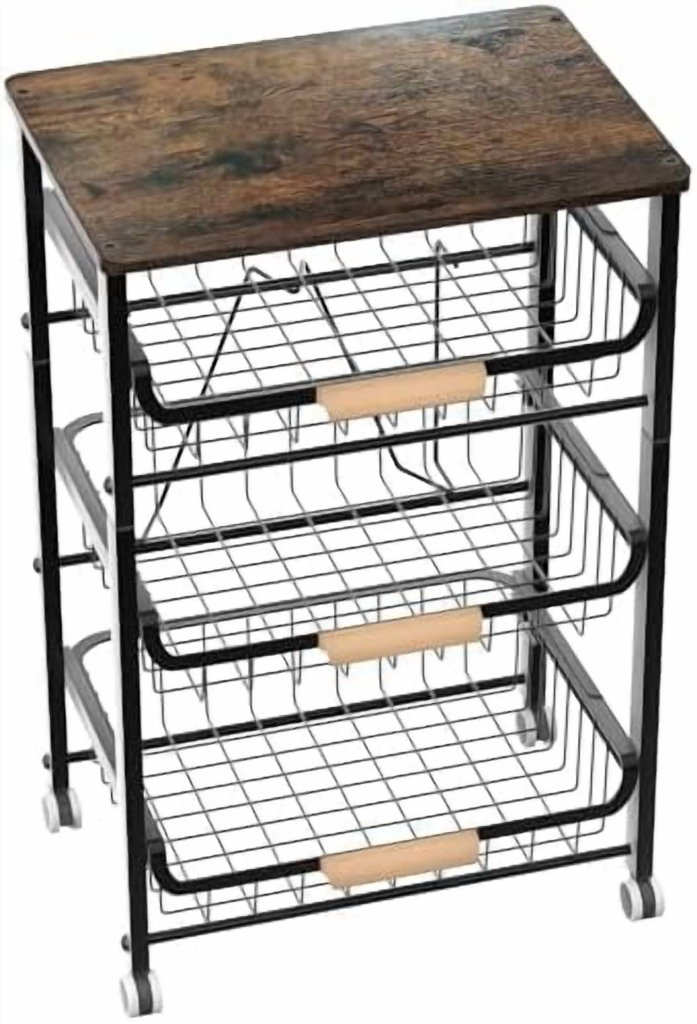 4-Layer Fruit Basket Kitchen Food Organizer and Rack, Stackable Storage ...