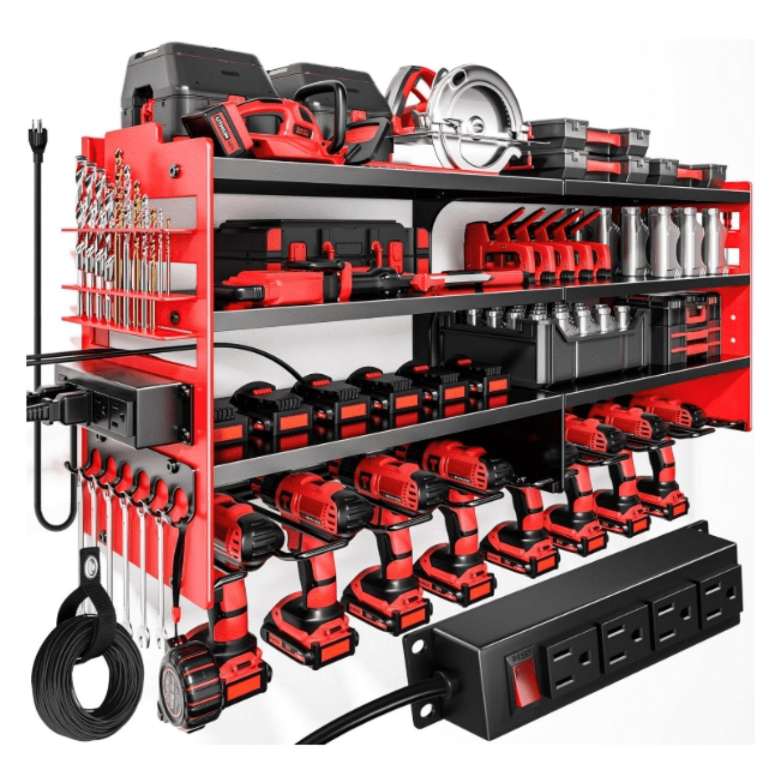 4 Layer Heavy Duty Metal Tool Storage Shelf Loads 600lbs,Battery ...