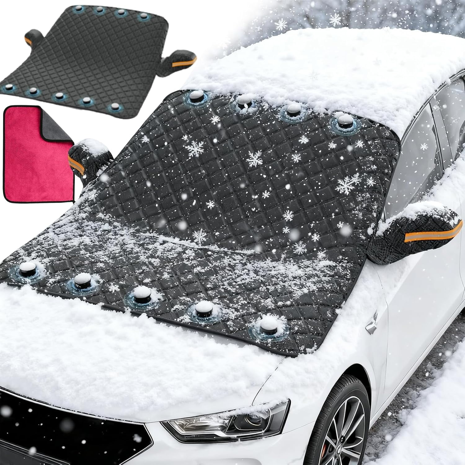 4-Layer Magnetic Car Windshield Cover, 2026 Upgraded Ice & Snow ...