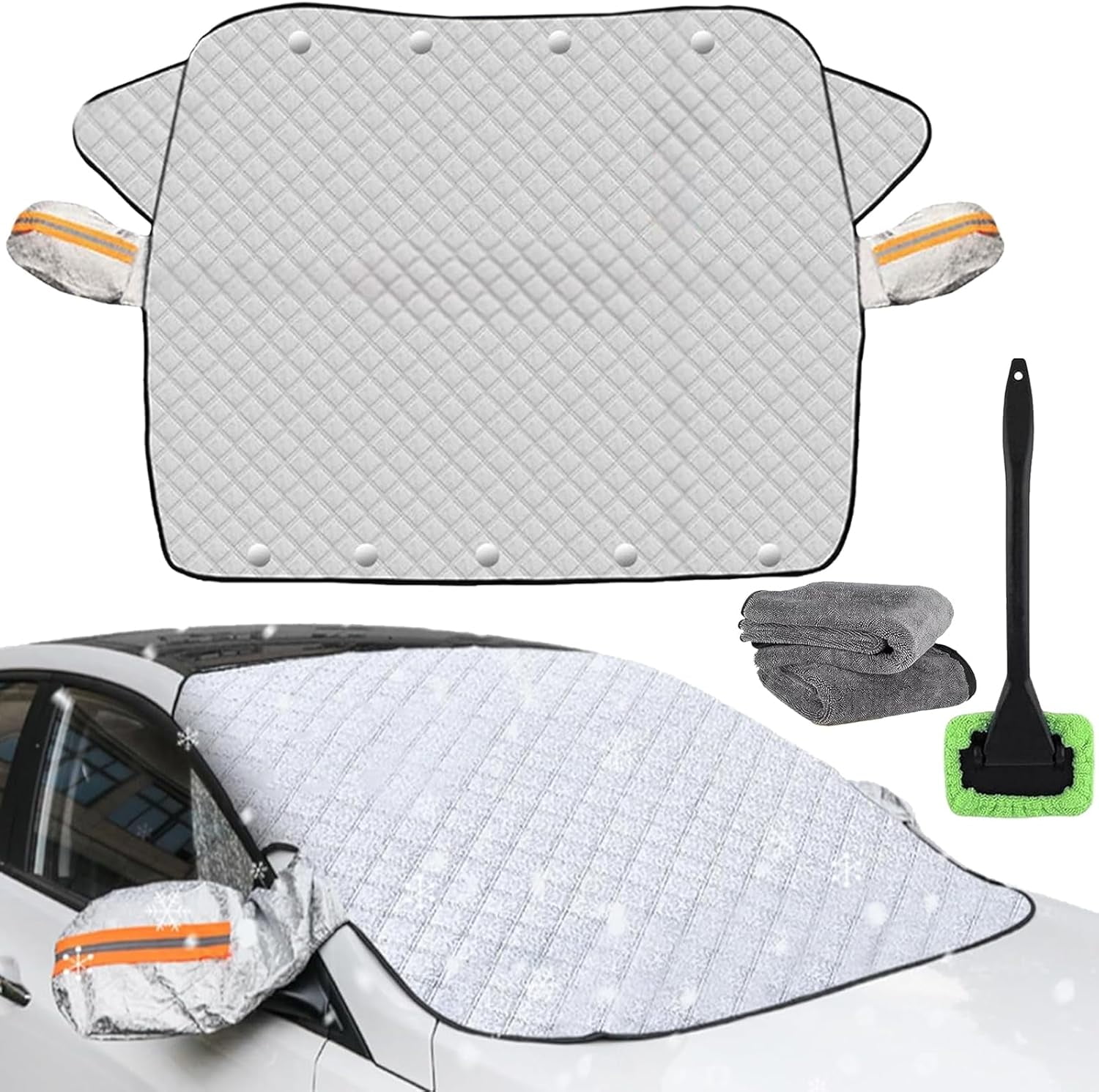 4-Layer Magnetic Windshield Cover for Car, 2026 Windshield Frost ...