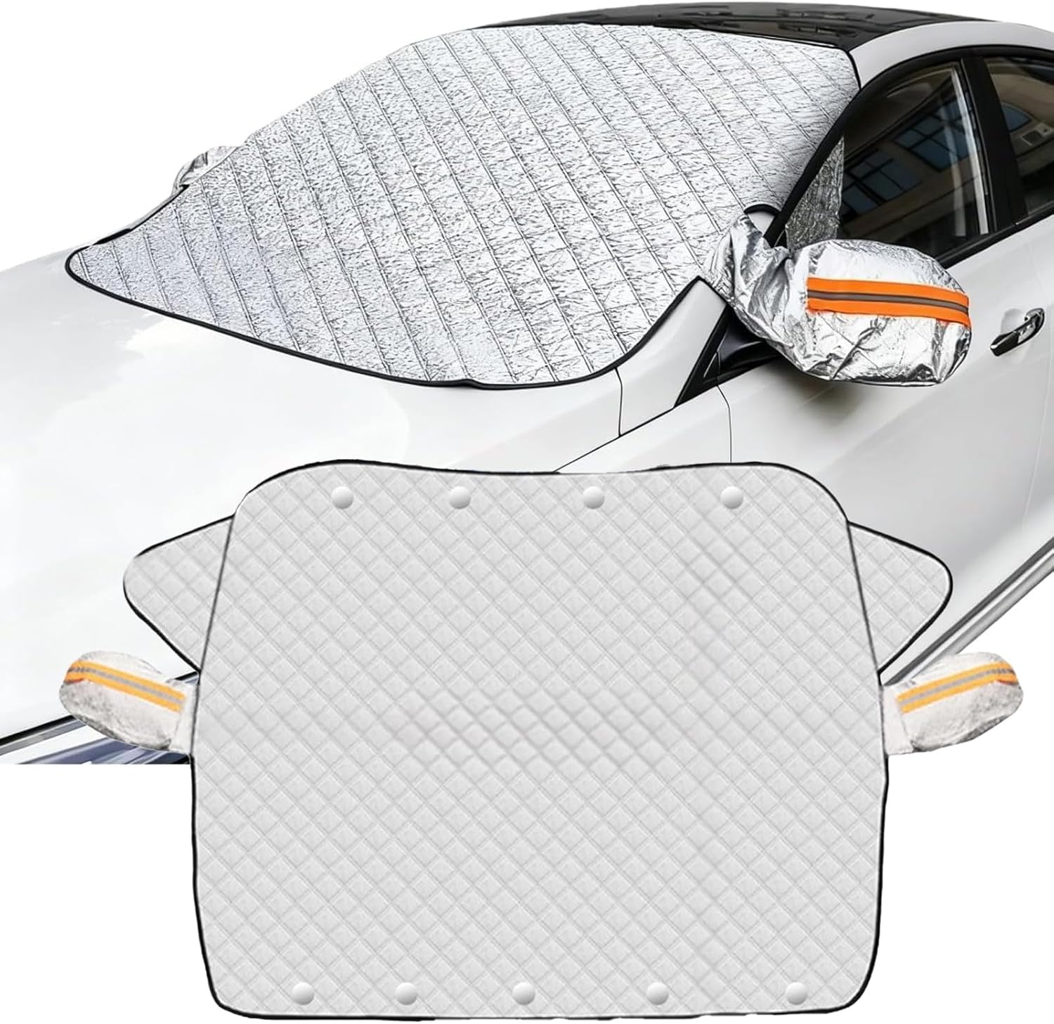 4-Layer Magnetic Windshield Cover for Car, Windshield Frost Protector ...