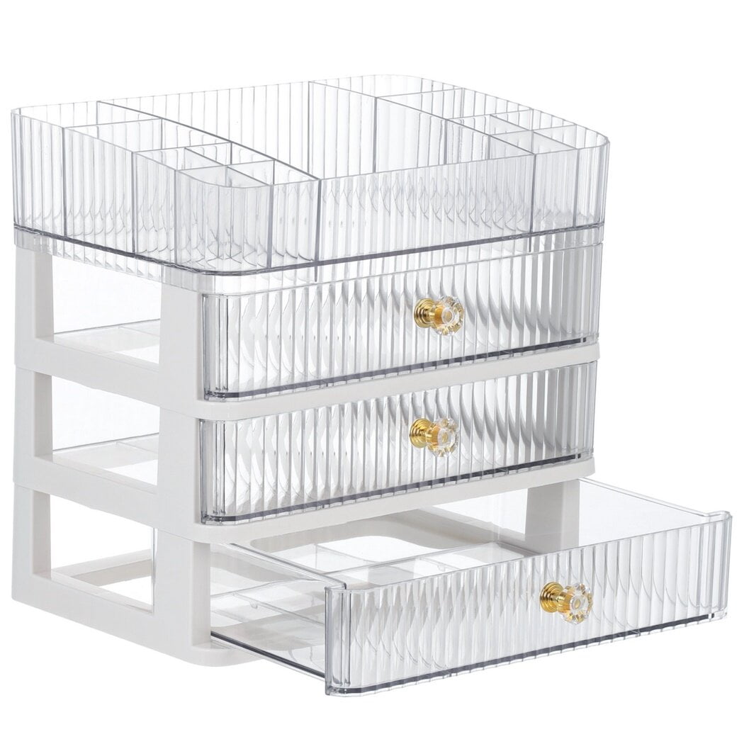 Bottlepic 4-Layer Transparent Makeup Organizer, Plastic, Stackable, 3 ...
