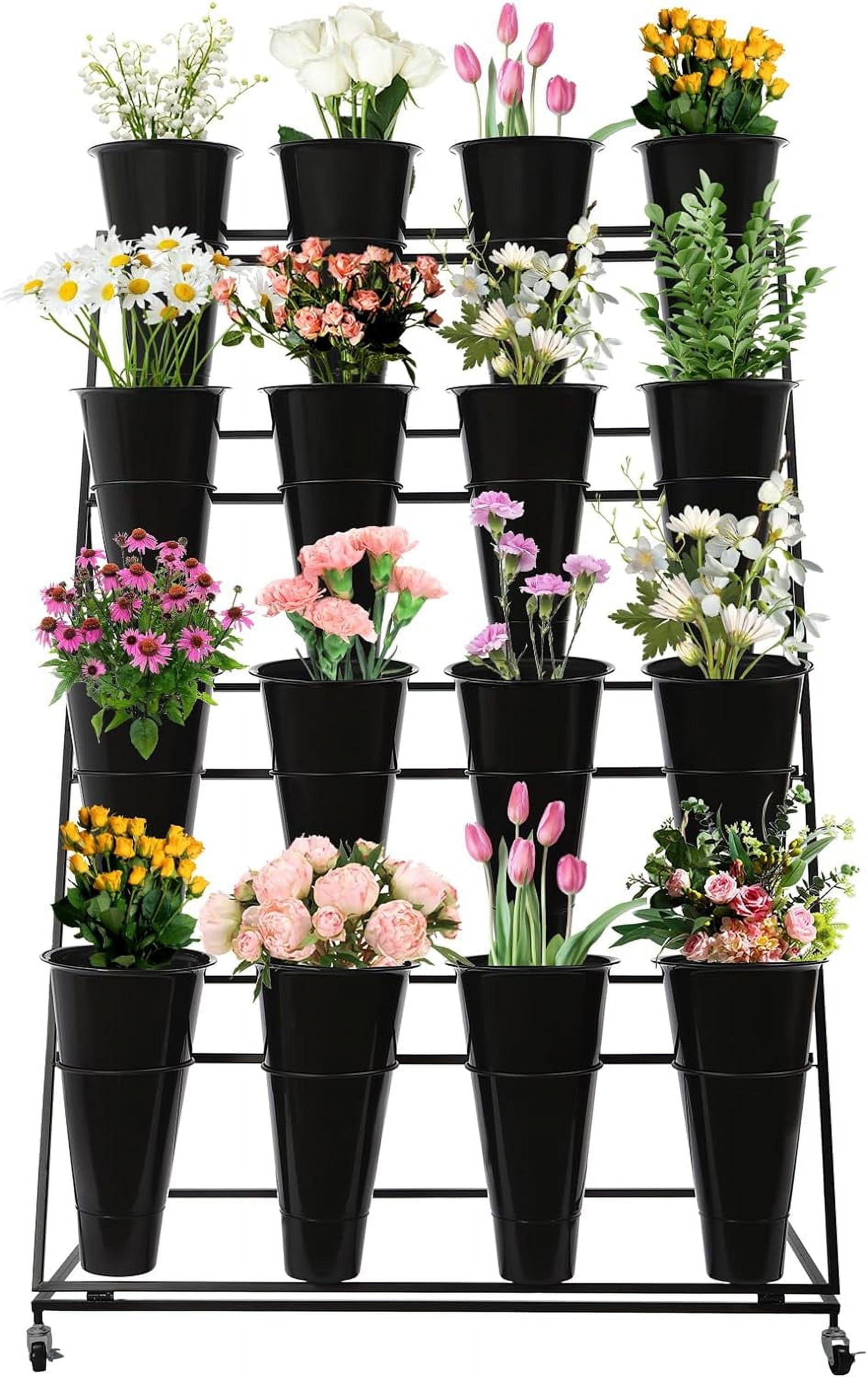 4-Layer Metal Flower Display Stand, Modern Flower Plant Display Stand ...